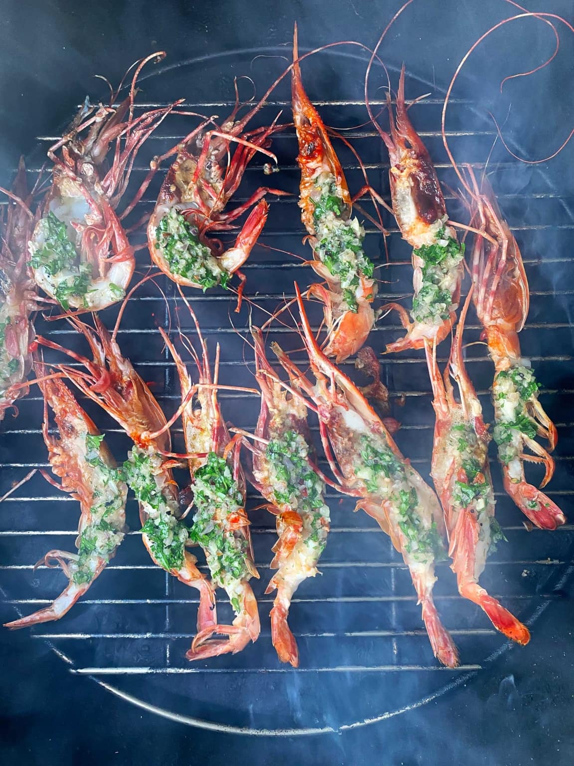 Grilled Spot Prawns with Garlic Herb Butter - Kit's Kitchen