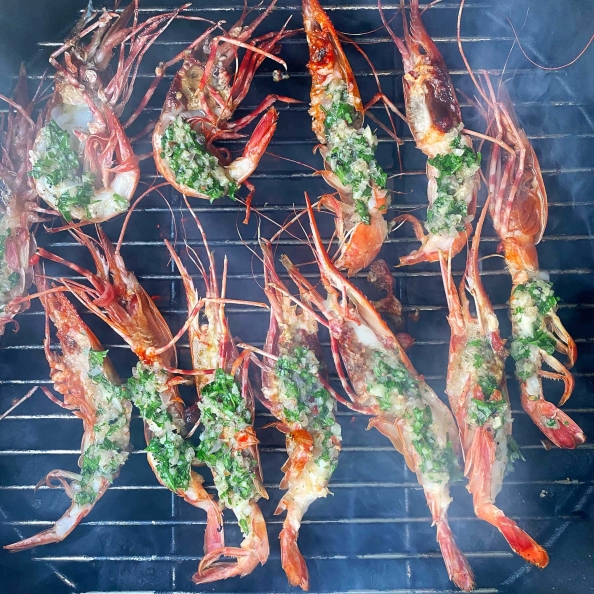 Grilled Spot Prawns with Garlic Herb Butter - Kit's Kitchen