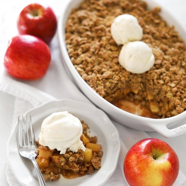 Healthy Apple Crumble Recipe (best healthier apple crisp!) - Kit's Kitchen